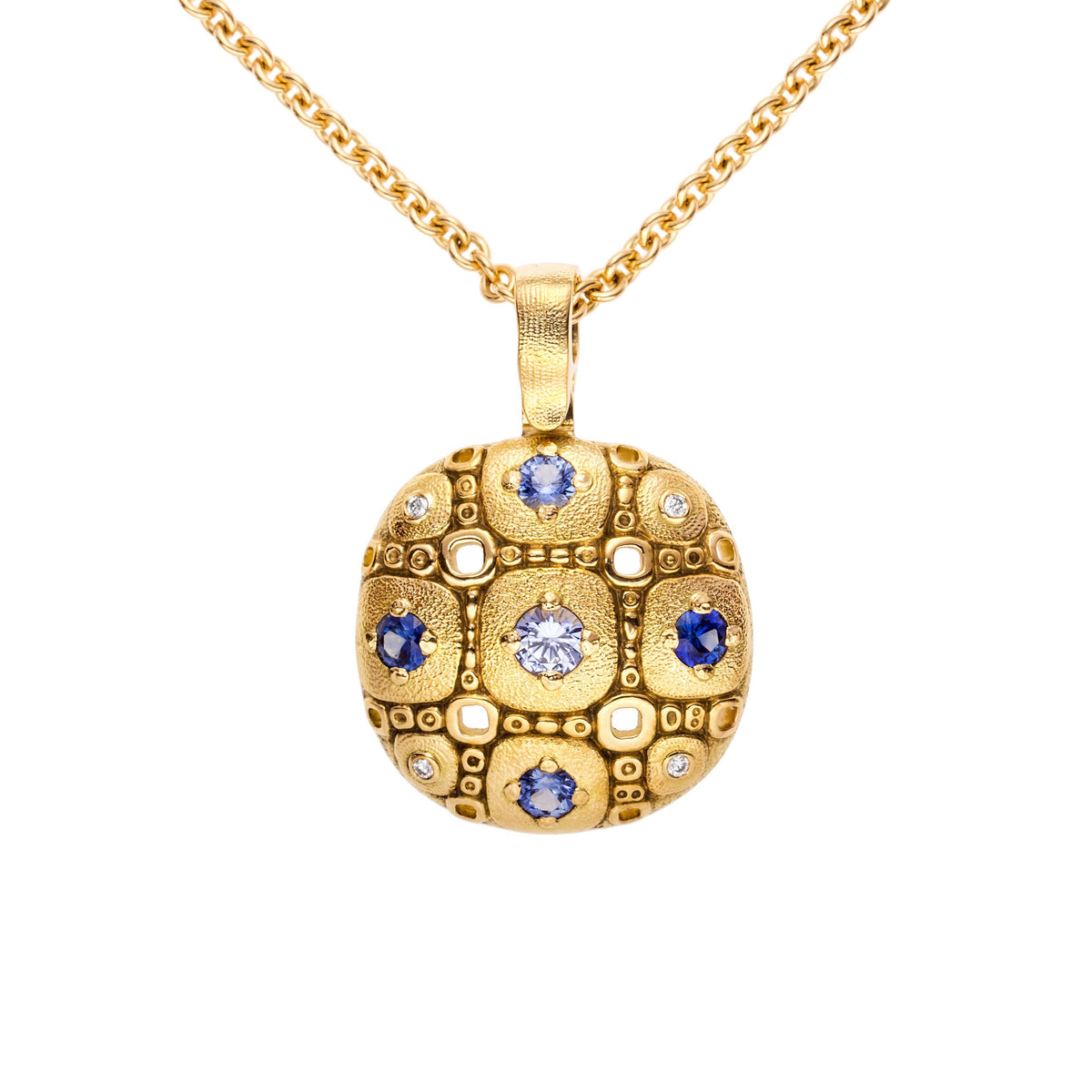 Sapphire & Diamond 'Little Windows' Necklace – Donald Haack Diamonds