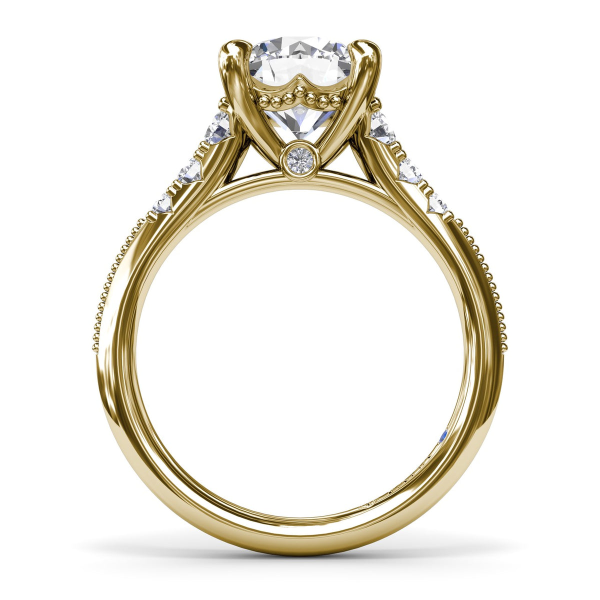 14K Yellow Gold Semi-Cathedral Semi-Mount Engagement Ring – Donald ...