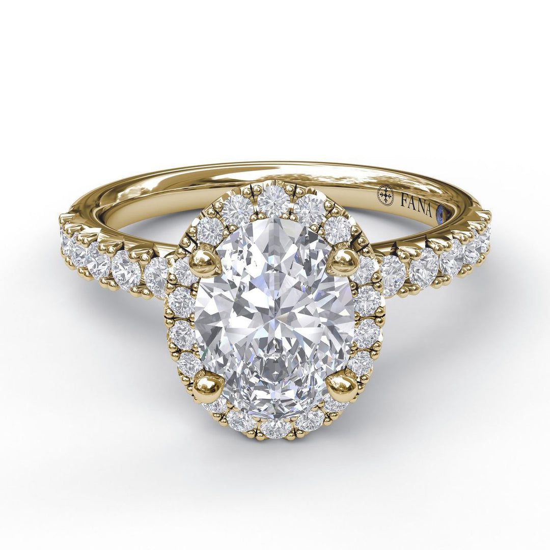 14K Yellow Gold Diamond Halo Semi-Mounting – Donald Haack Diamonds
