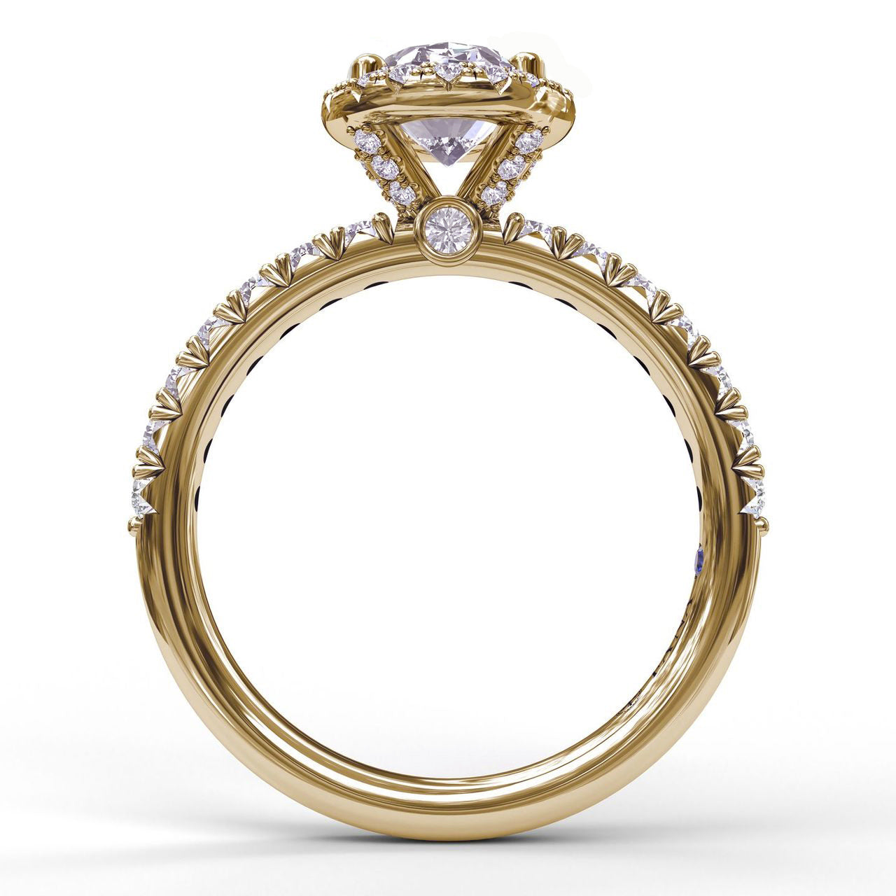 14K Yellow Gold Diamond Halo Semi-Mounting – Donald Haack Diamonds