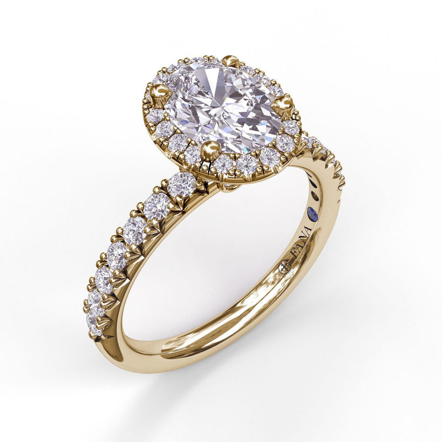 14K Yellow Gold Diamond Halo Semi-Mounting – Donald Haack Diamonds