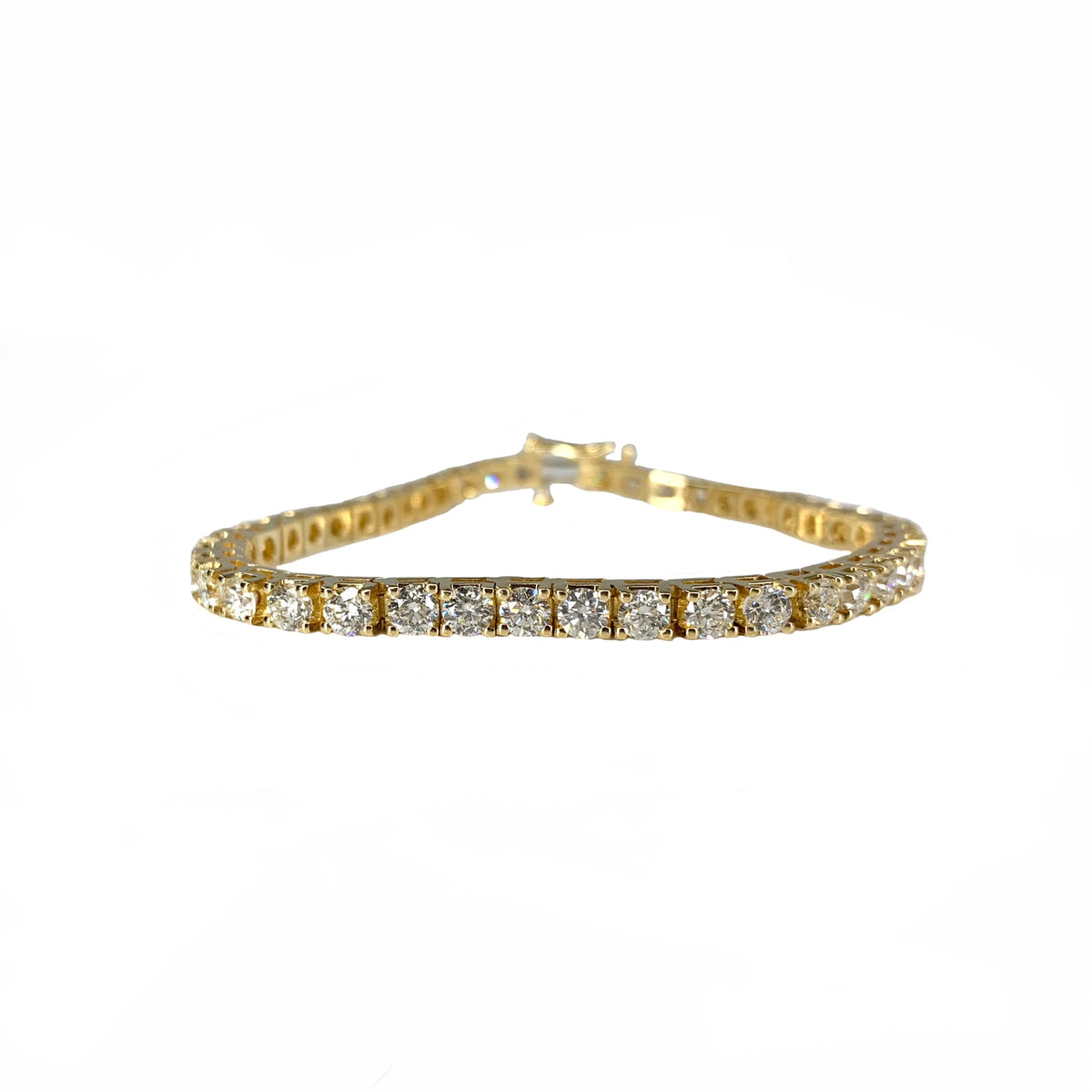18K Yellow Gold Diamond Tennis Bracelet – 8.17ctw – Donald Haack Diamonds